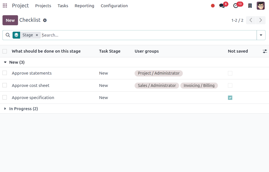 Odoo Task Check List And Approval Process 4200